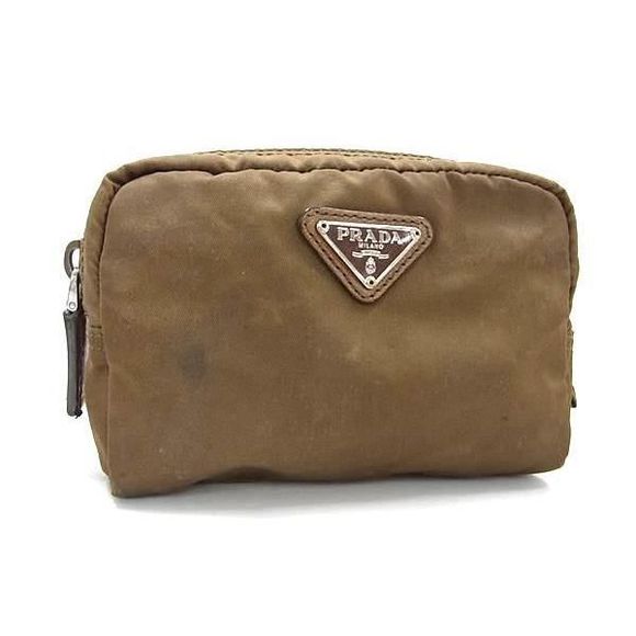 Prada | Bags | Prada Tesuto Nylon Makeup Pouch Multi Case Brown | Poshmark